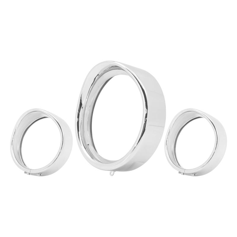 HDBUBALUS バイク 7インチ ヘッドライト用トリム LED トリムリング トリム 4.5インチ フォグランプ リング バイザー ベゼル カバー ハーレー用 ソフテイル FLS FLST FLSTF FLSTN 1994-2017 F...