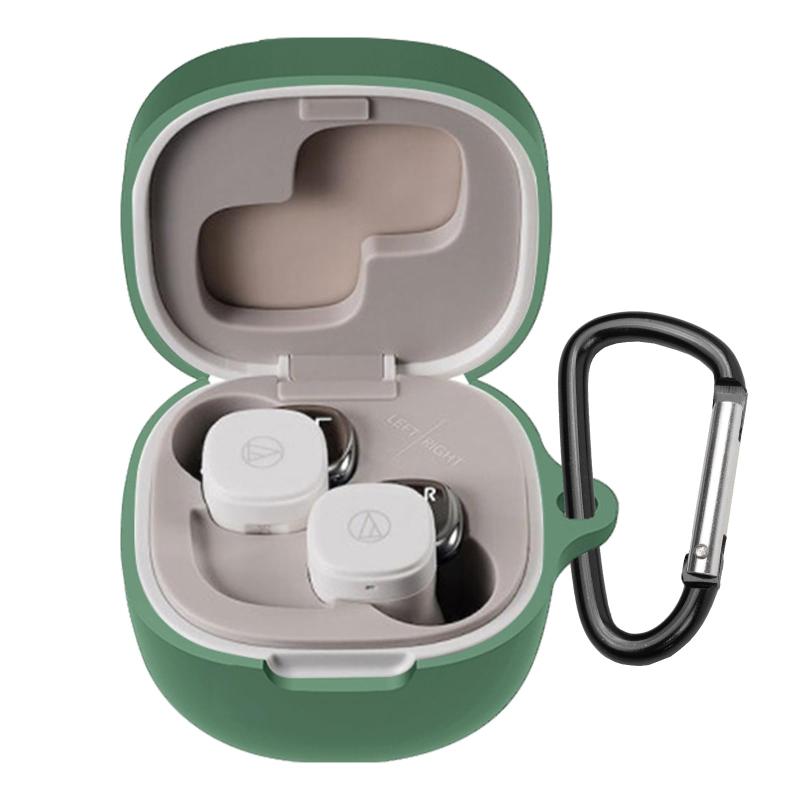 YAODLE For ATH-SQ1TW STB 用 ケース カバー ATH-SQ1TW STB用保護カバー 保護ケース シリコンケース 装着充電可能 全面保護 落下防止 キズ防止 耐衝撃 防塵 軽量 収納 カラビナ付き【対応機種】ATH-...