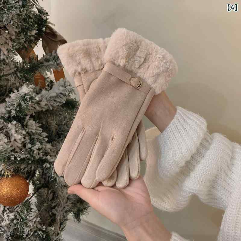 新型の ぬいぐるみ 手袋の 女性は 秋冬 屋外で 保温 しています。: ヘヘン機能: 暖かいスタイル: 指手袋,色: オフホワイトの手袋,グレーの手袋,ピンクの手袋,コーヒー手袋サイズ: フリーサイズ認可プライベートが: いいえ国境を越えた...