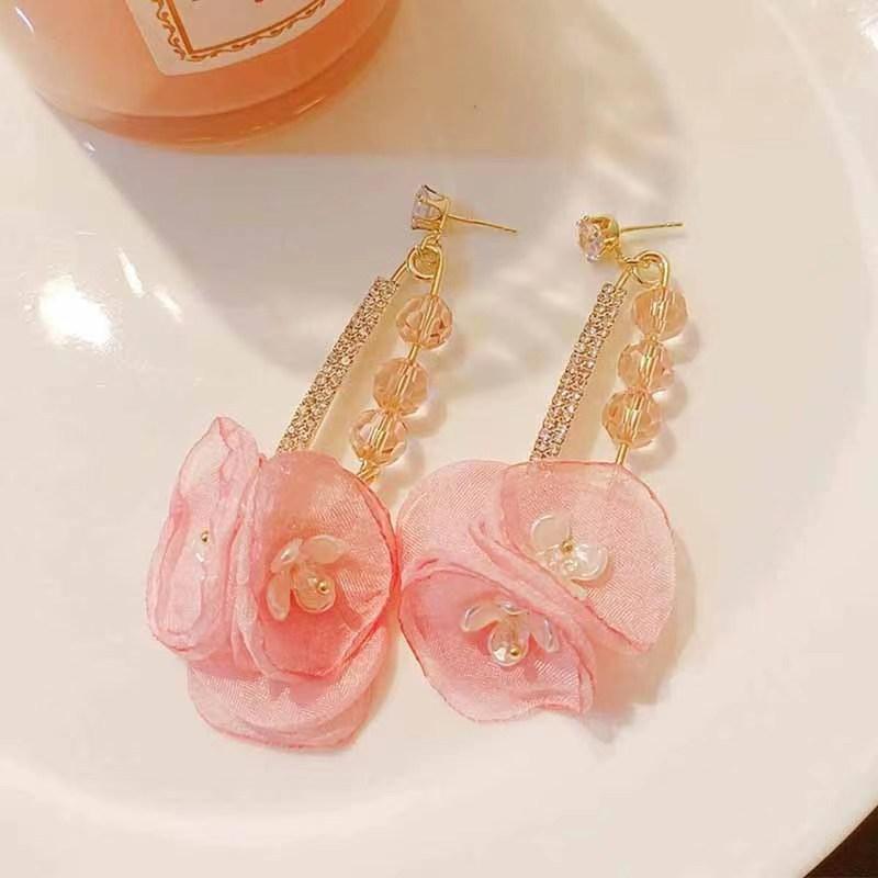 レディース イヤリング レトロ ピンク クリスタル 花弁 ロング タッセル かわいい 上品感 ラインストーン 花 女性用 ファッション アクセサリー・カテゴリ: イヤリング・スタイル: スイート・主な素材: 混合素材・: 葉・加工: 電気め...