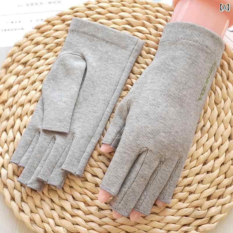 2個セットレディース 春秋 カラー 綿の 半分の 指の 手袋の 3 色の 暗い 紋様の 綿は 弾力性の 肌の 快適 指の 延長の 現物を プラス します。機能: 暖かい,汗を防ぐ商品番号: gx312スタイル: ハーフフィンガーグローブ,色...