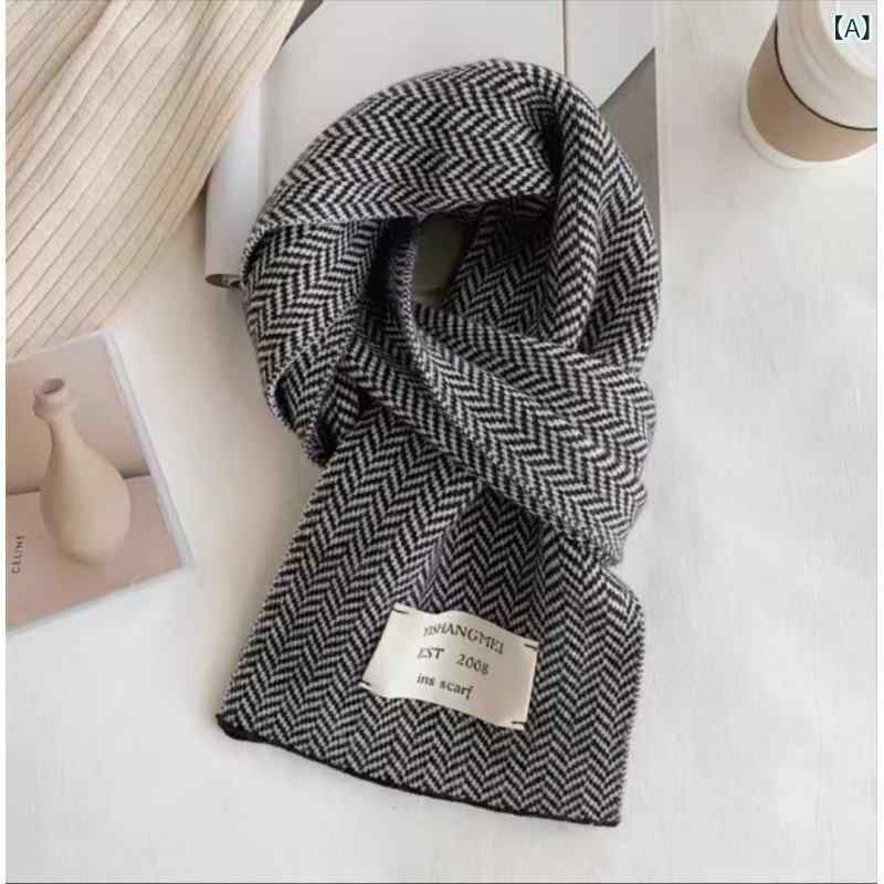 2個セット2025 ヘリンボーン 柄 冬 韓国 スカーフ 女性用 キュートで な 秋 ニット ウール スカーフ: なし編み方: ツイル注目要素: -1,テクスチャ機能: 暖かいしてください季節に合わせて: 春と秋商品番号: W7-M10OR...