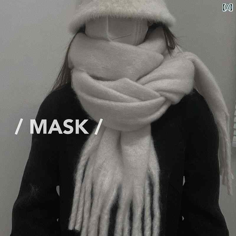 色の 馬 海 毛が 厚手 マフラーの レディース 冬 高級 感に 合わせて ファッションの 秋冬 清新な 色の 保温は 首を 囲みます。編み方: 平織り機能: 暖かい適した季節: 冬商品番号: ソリッドカラーのモヘア織り出身地: 杭州スタイ...