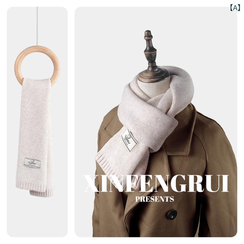 な ウール ニットの マフラーの 2024 秋冬型の レディース 首を 囲んで 厚手 保温の カップルの 百合の 色の 高級 感を プラス します。編み方: よこ編み機能: 暖かいしてください季節に合わせて: 冬ORIGIN: 杭州スタイル...