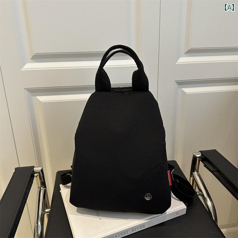 スマートフォン バック パック レディースの ファッション レディース 布 バッグ カジュアル 多機能 ポータブル ショルダーバッグ色: 黒,ベージュスタイル: 都会的なシンプルさ商品番号: 369-790材料: キャンバスなバッグスタイル...