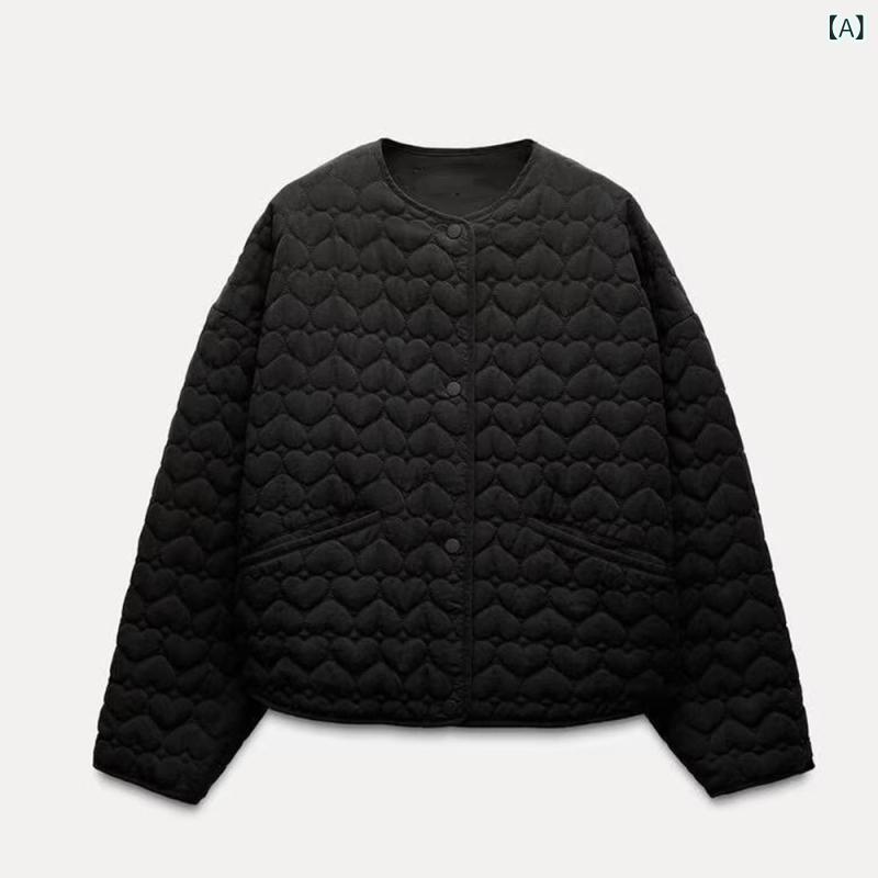 ジャケット レディース 秋冬 欧米スタイル ハート形 キルティング 水洗加工 コットン カジュアル 吸湿速乾 高級感 軽量 伸縮性・カテゴリ: コート・主な素材: ポリエステル・着丈: 50-65cm・袖丈: 長袖・シルエット: ・ネックラ...