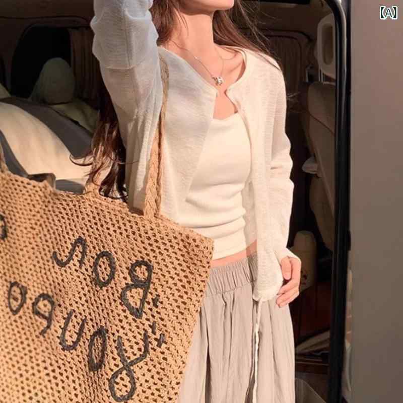 レディース カーディガン 長袖 ラウンドネック UVカット ニット 薄手 ゆったり 細見え 魅惑的 春 普段使い 軽量 伸縮性 綿混紡 ビッグシルエット・カテゴリ: セーター・スタイル: カジュアル・主な素材: 綿・ネックライン: ラウンド...