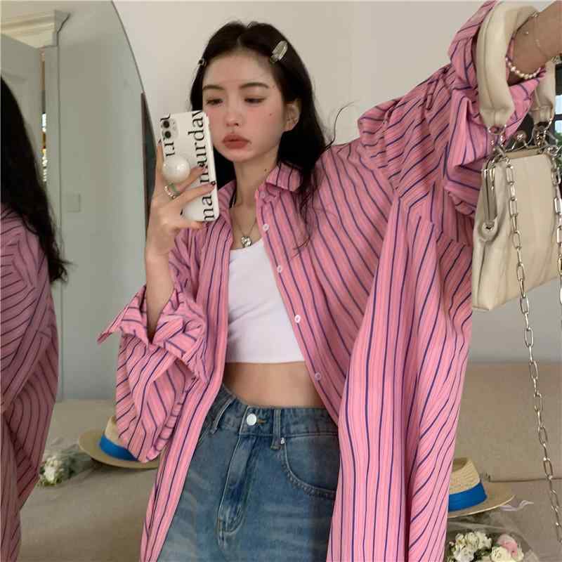 シャツ ストライプ トップス 紫外線対策 薄手 中長 夏 接触冷感 軽量 綿 ビッグシルエット コントラストカラー 普段使い アウトドア 通勤用・カテゴリ: シャツ・スタイル: アーバン・ネックライン: ・袖丈: 長袖・柄: ストライプ/チ...