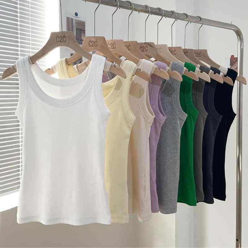 トップス レディース リブ タンクトップ インナー 普段使い 伸縮性 吸湿速乾 綿 素材 軽量 部屋着 春夏秋 快適 通気・スタイル: カジュアル・主な素材: ポリエステル95%以上・ネックライン: クルーネック・フィット: スタンダード・...
