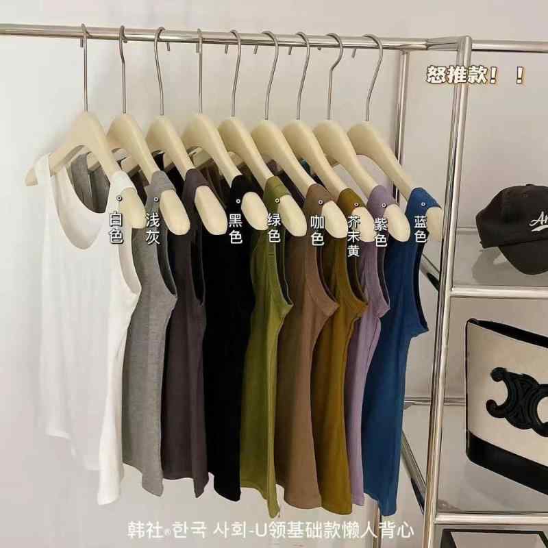 レディース トップス 夏 接触冷感 リブ編み Uネック ベスト スリムフィット ワイドショルダー ストラップ 無地 吸湿速乾 軽量 普段使い 再生繊維・カテゴリ: キャミソール・スタイル: 韓国カジュアル・主素材: 冷感・主素材成分: ポリ...