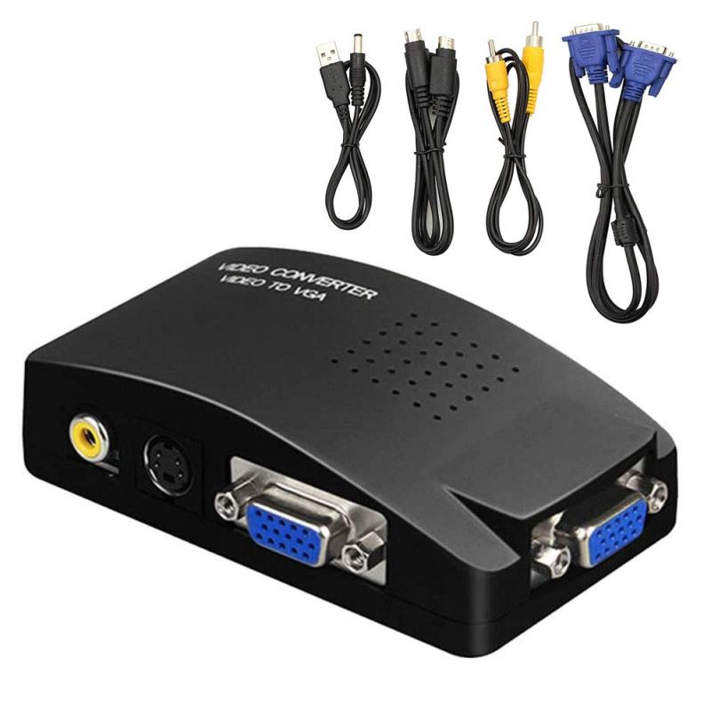 サファイア VGA S-video RCA AV to VGA 変換アダプター 接続 RCAコンポジット Sビデオ ビデオコンバーター CCTV VCD DVD PC to Laptop LCDテレビ TVVGA/S-video/RCA t...