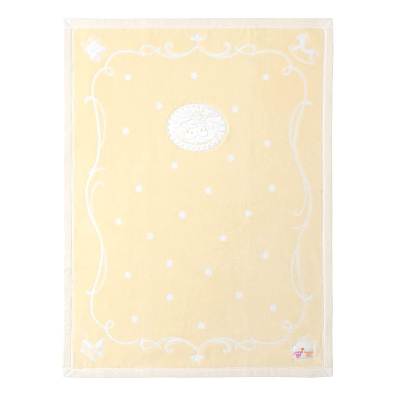 ベビー綿毛布 115×85cm プリエ 日本製ベビーらしい色合いがかわいい綿毛布です。中央には刺繍が入っています。表と裏で違う表情が魅力のジャカード織りです。吸湿性に優れムレにくい綿素材のベビー毛布は、汗っかきの赤ちゃんにぴったり 柔らかな...