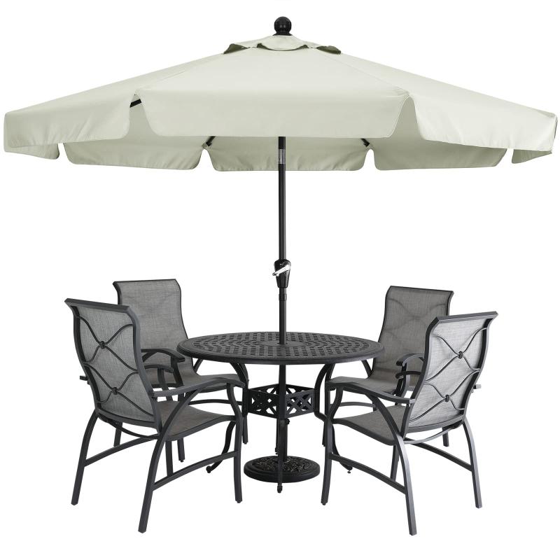 マスターキャノピー（MASTERCANOPY） スカラップ付きガーデンパラソル 直径230cm / 270cm ×高さ203cm / 240cm 角度調節可能 ハンドル回転式 日よけ 撥水 庭 アウトドア生地:傘の天蓋はポリエステル100%...