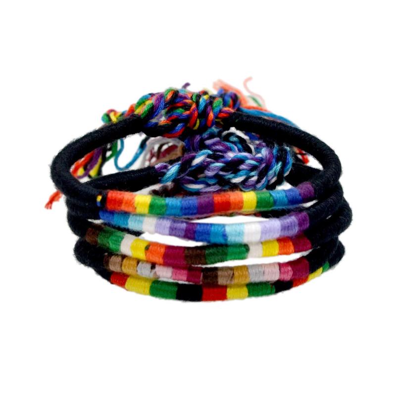 [ブルーヴォーグ] 【HANDMADE BRACELET】5本セット 幸せ ハンドメイド メキシカン ミサンガ メンズ レディース フレンドシップ フェス アウトドア ;AMMI-047サイズ　：　全長約270-300mm前後（サイズは調節...
