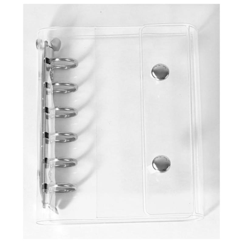 シール帳 バインダー A7 女の子 透明 クリア 透明度の高いPVC 黄ばみ防止 耐摩耗 三つ折り ルーズリーフ式 ダイアルボタン 収納ノート アルバム 手帳 ステッカーブック ポケットサイズ 軽量 D【高品質で耐久性に優れた】：このバイン...