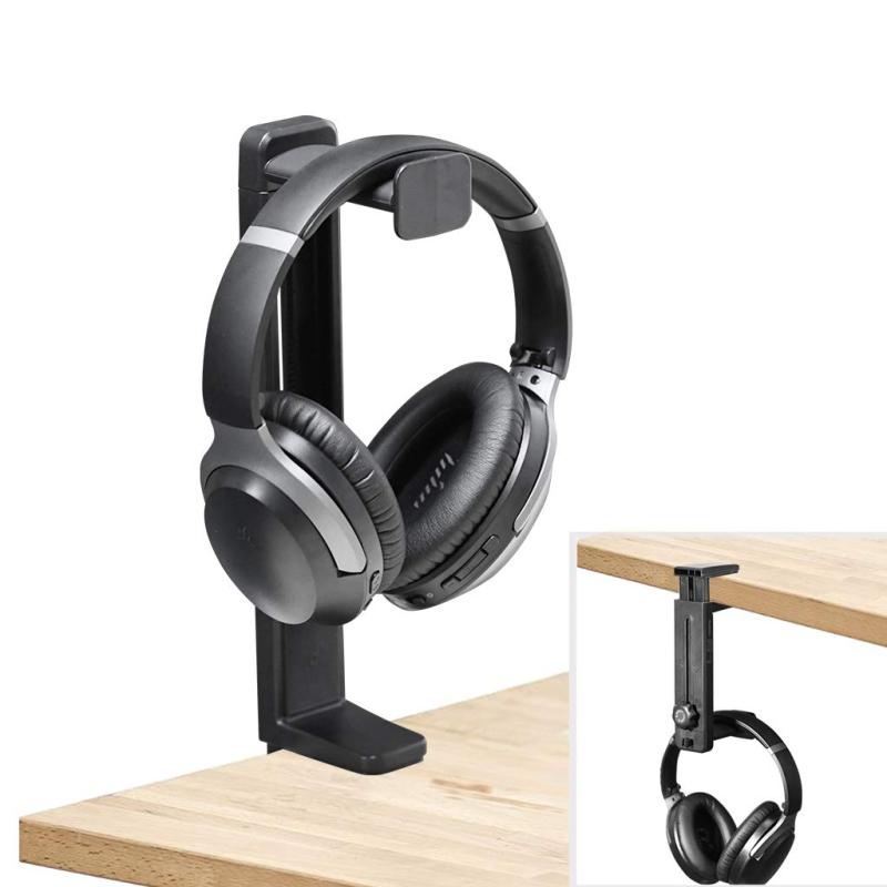 NEETTO HS906 ヘッドホンスタンド＆ハンガー 2in1、デスク上＆デスク下ゲーミングヘッドセットホルダーマウントフック、高さ調整＆回転クランプ付き、ケーブルクリップ付きイヤフォンラックヘッドホンハンガー&amp;スタンド2イン1の...