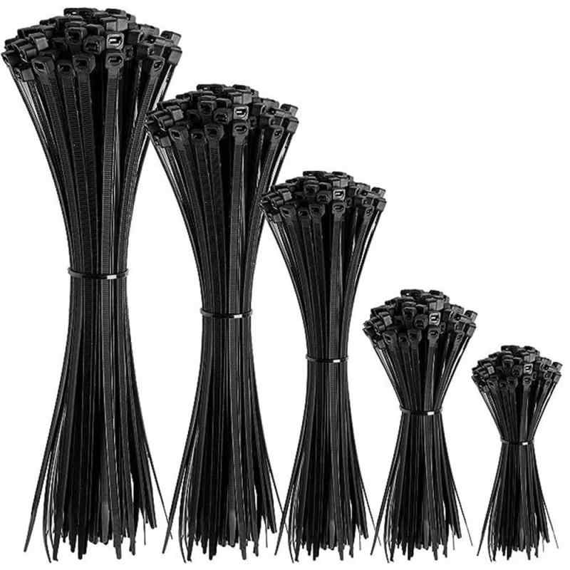 FACETHALO 結束バンド タイラップ ケーブルタイ 長さ 120mm150mm200mm250mm300mm ナイロンセルフロッキングネクタイ各種仕様工業品質（ブラック/ホワイト）1.【優れた素材】新しい工業用グレードのナイロン66（...