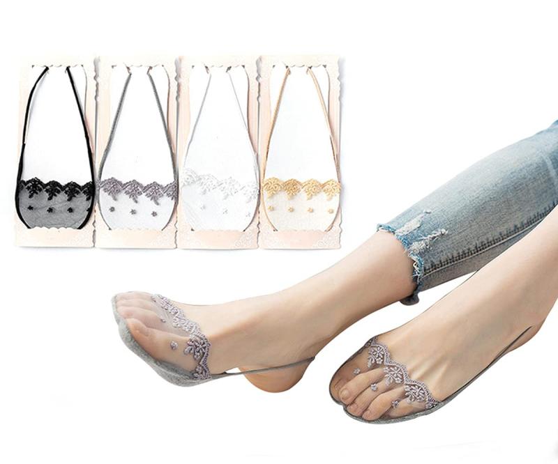 [Dzannc] レディース フットカバー レース ステルス 淺口 滑り止め 浅履きタイプ 夏用抗菌防臭 吸汗速乾 爽やかな靴下 綿 ソックス