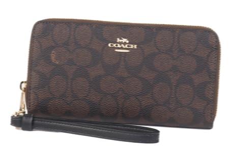 [Marco　Polo] レディース 財布 ロング ジップ アラウンド ウォレット ストラップ付き 長財布 レディース シグネチャー コーテッドキャンバス レザー ラウンドファスナー 財布 カ商品コンディション: 新品サイズ 横幅：19cm...