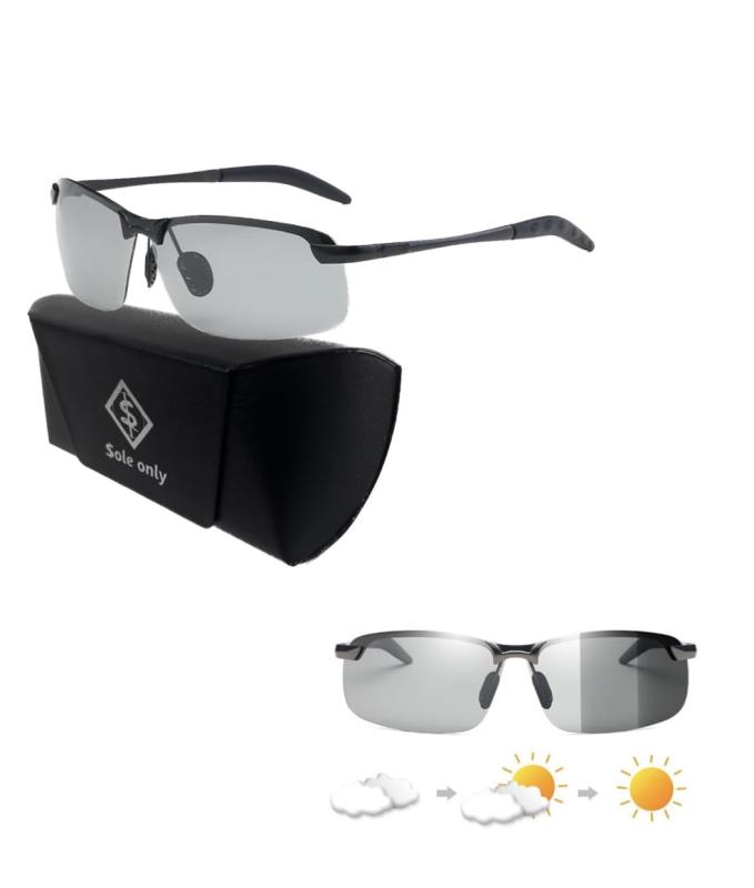 [$ole only] ソールオンリー サングラス スポーツサングラス 調光サングラス UV400 伊達メガネ メンズ 度なし カラーレンズ 変色 人気 釣り 運転 ドライブ 自転車 登山 ランニング ゴルフ スポー✅全長横：約15cm、全...