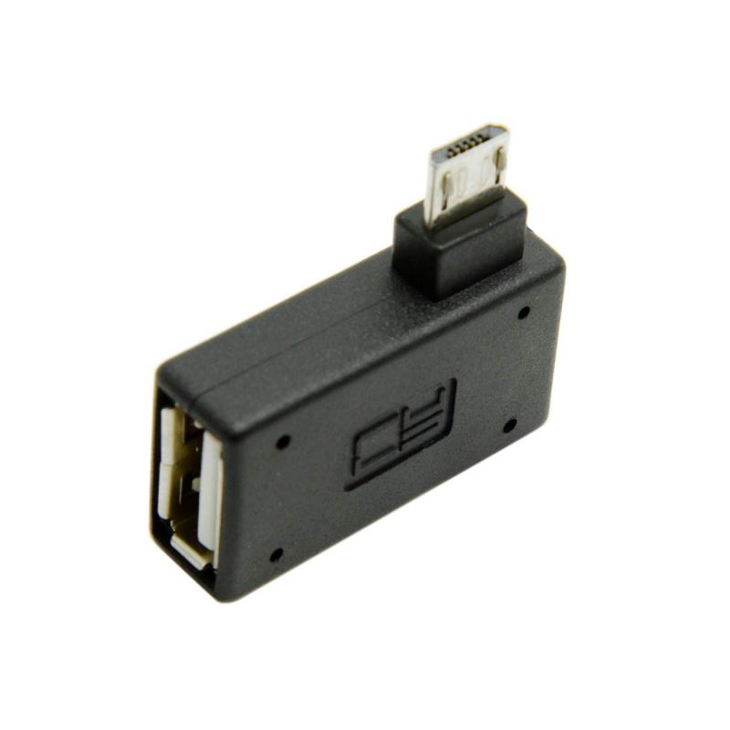 Cablecc 90度左アングルMicro USB 2.0 OTGホストアダプタとUSB電源for Galaxy s3 s4 s5 note2 note3携帯電話&amp;タブレット90度左アングルMicro USB 2.0 OTGホストア...