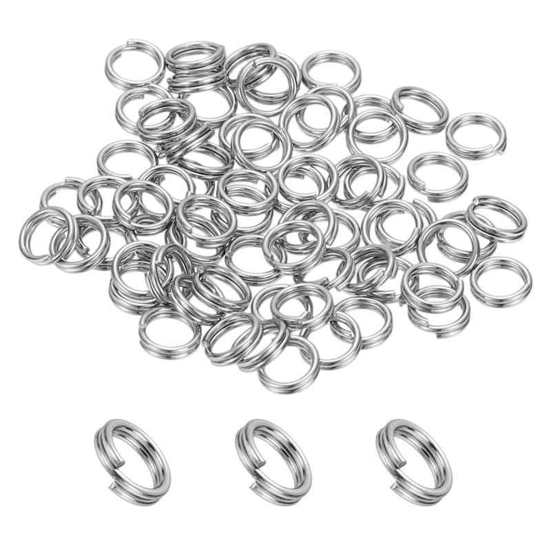 PATIKIL Round Split Ring, Small Split Rings with Double Loops Metal Small Key Circle for Key Chains Jewelry Makings