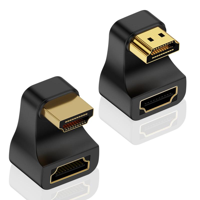 Duttek 8Kミニhdmi to hdmi u字アダプタDuttek 8K HDMI 180度アダプター 48Gbps、8K@60Hz対応、上向きU字型 HDMIオスメスアダプターコネクタ（LEDインジケーター付き）ノートPC、HDTV...