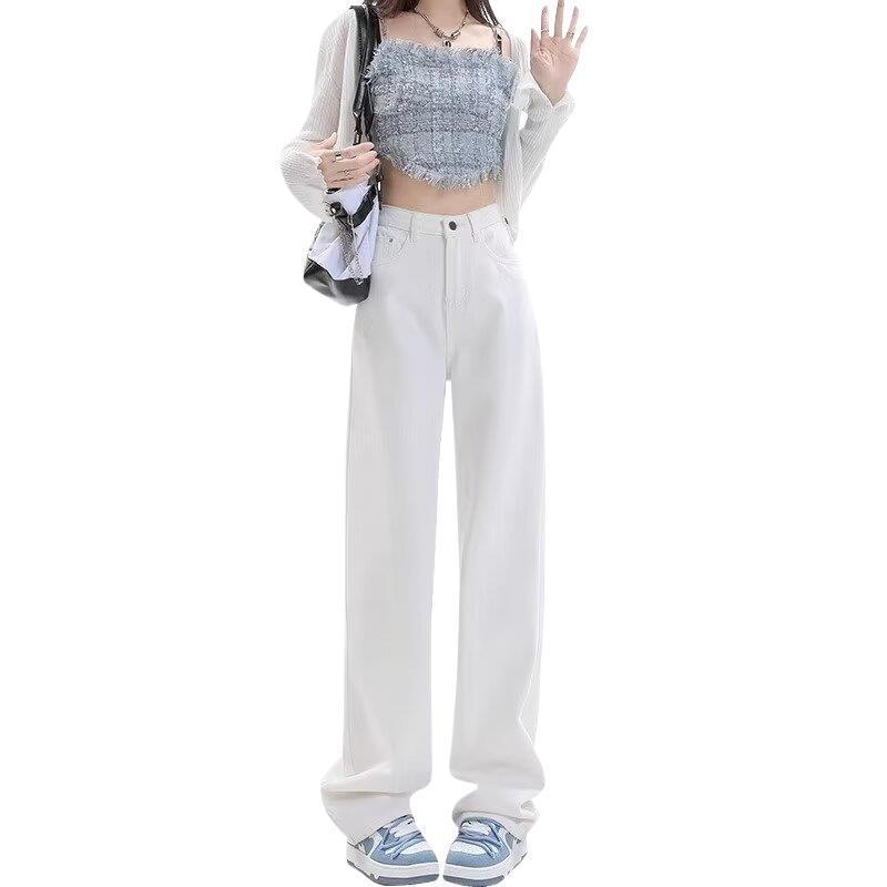 パンツ レディース サマー 薄手 軽量 吸湿速乾 接触冷感 ハイウエスト 細身 ワイドレッグ ストレート ホワイト デニム 綿 普段使い 小柄 ゆったり・カテゴリ: デニムパンツ・スタイル: カジュアル・主な素材: 綿50%-70%.ポリエ...