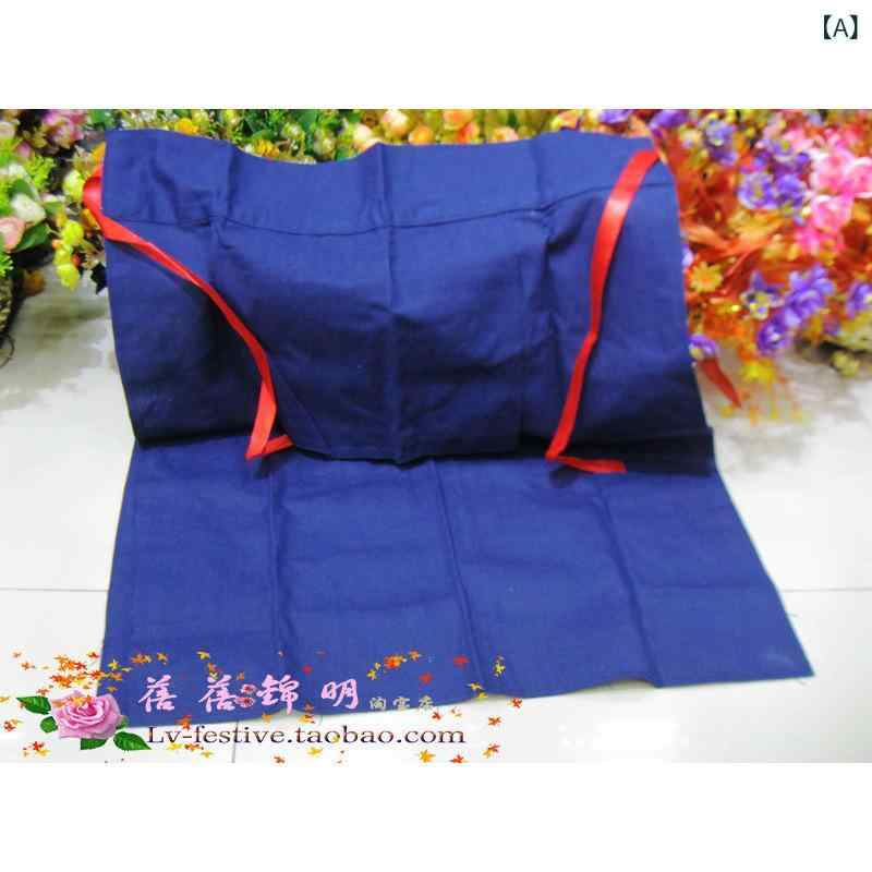 結婚セット 青い布地 エプロン 子孫繁栄 桶 包み おむつ ラッキーアイテム 伝統的 吸湿速乾 軽量 高級感 綿素材・カテゴリ: エプロン・スタイル: 無袖・サイズ展開: フリーサイズ, 55×65cm, 23×40cm・カラー展開: 青