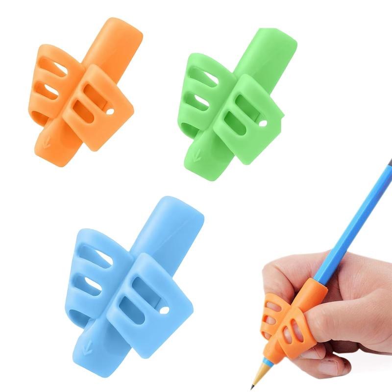 BLOOPIC 鉛筆 グリップ 持ち方 書き鉛筆グリップ 姿勢矯正 子供用筆記補助具 透明シリコン 正しい持ち方
