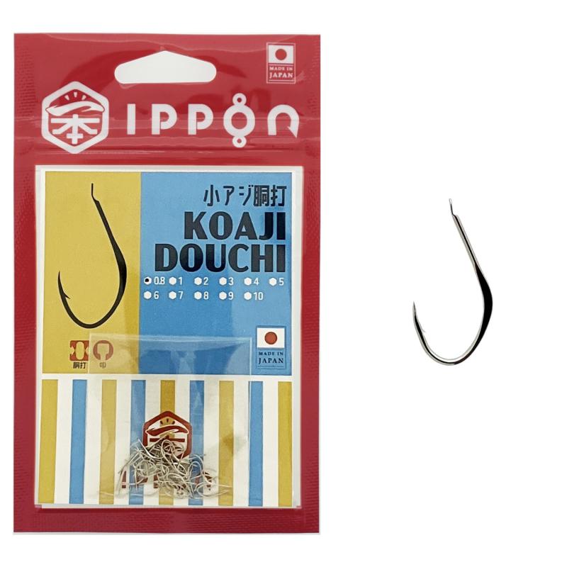 IPPON (一本) 小アジ胴打 ニッケルコート 0.8号/60本入〜8号/56本入 日本製 釣り針 フック胴打加工でフラッシング豆アジのサビキ仕掛けや小アジのエサ釣りに最適イワシやサバ狙いにも使用可能胴打・叩