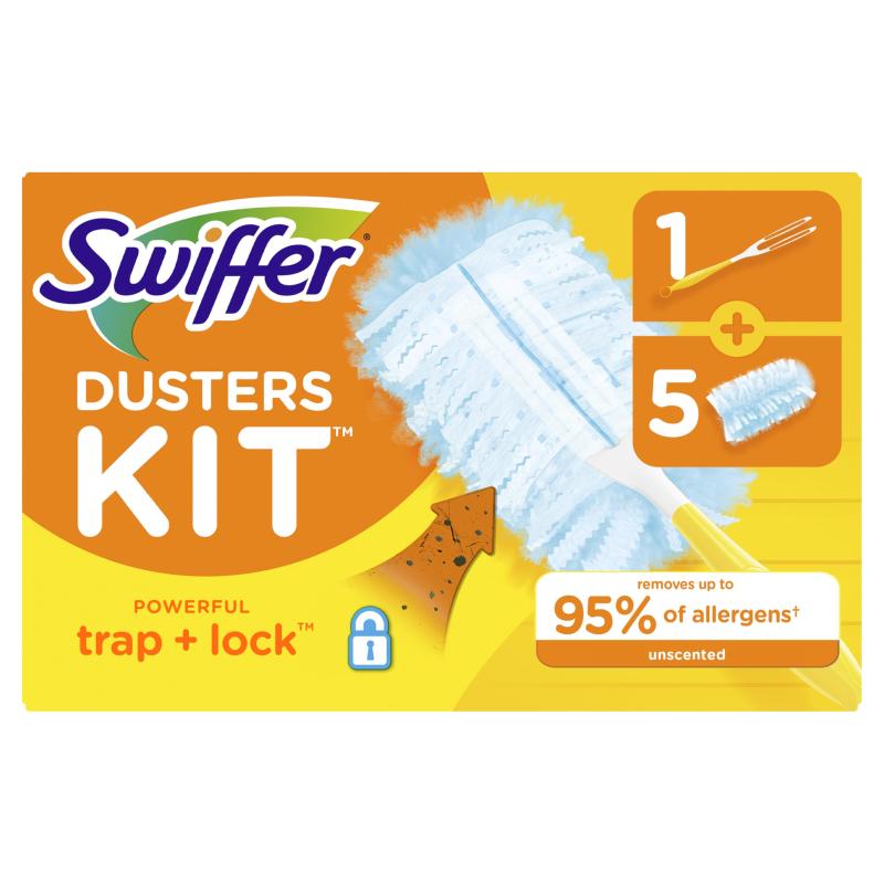 Dustersスターターキット、ほこりロックファイバー、6 "ハンドル、ブルー/イエロー