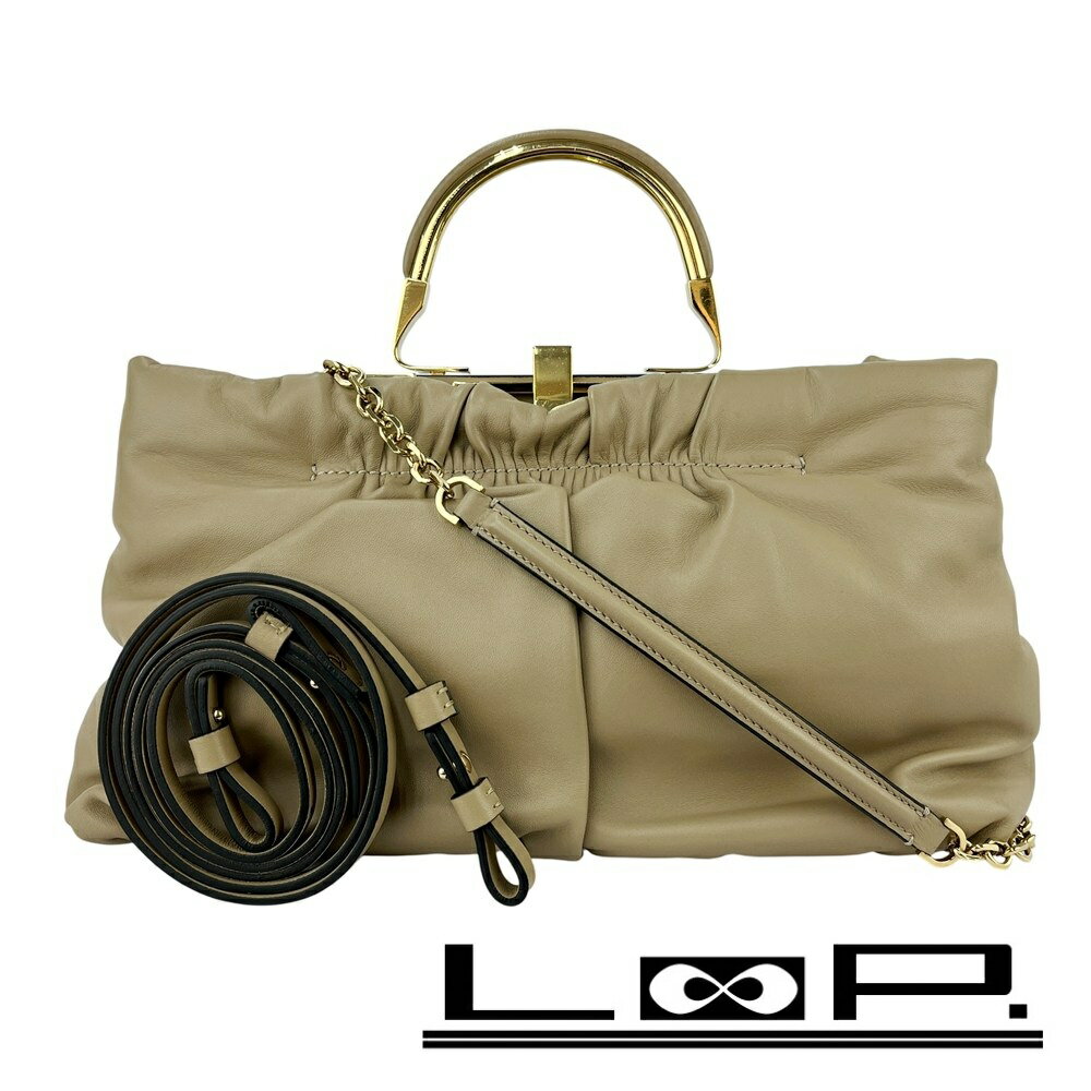 ■商品紹介■ 【ブランド】ザンケッティ 【型番】- 【素材】レザー 【カラー】ベージュ 【サイズ】 約横36×縦27×幅16cm/ストラップ（レザー約85～140cm/チェーン約105cm 【付属品】保存袋/冊子類/ストラップ×2 【ランク...