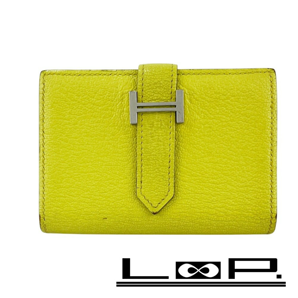 ■商品紹介■ 【ブランド】エルメス 【型番】- 【素材】シェーブル 【カラー】レモンチェロ 【サイズ】 約横10.5×縦7×幅1cm 【付属品】なし　 【ランク】AB 【コメント】 【刻印】T刻/傷やスレなど使用でのダメージが見られる商品に...