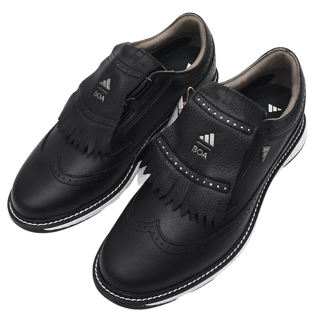 商品説明色 ブラック サイズ 表記：28cm アウトソール：31.5cm 素材 天然皮革/合成底 生産国 中国 コメント MC87 BOAは、1987年に登場したアディダスゴルフシューズのアッパーデザインをあしらい、上質な天然皮革アッパーを...