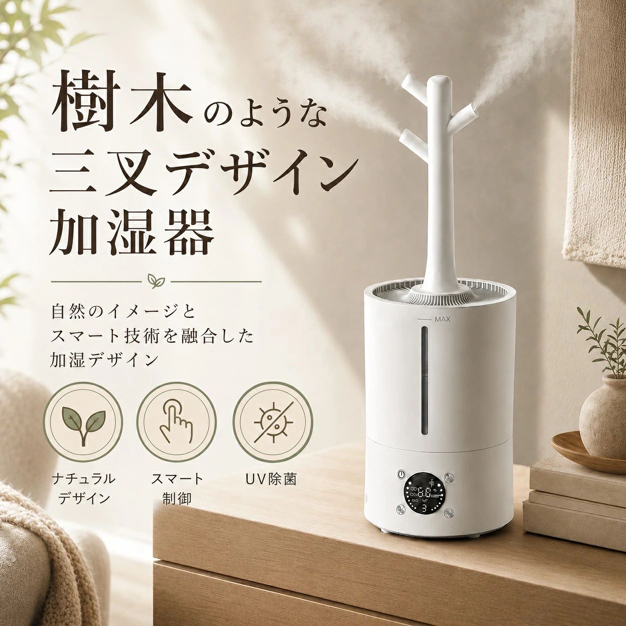 商品情報水タンク容量4.1〜6.0L電源方式交流電源定格消費電力25（W）タイマー機能8時間以上適用面積41〜60平方メートル操作方式リモコン式水切れ・電源遮断保護対応加湿器 卓上 大容量 4Lアロマ対応 タイマー付き 卓上型加湿器 360...