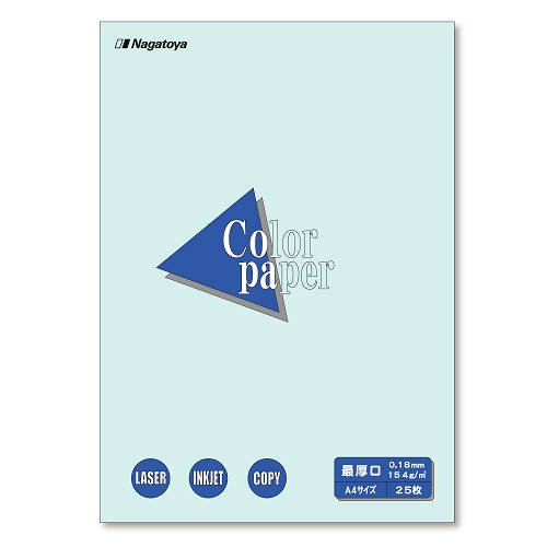 株式会社長門屋商店お問い合わせ窓口（03）5690-7131商品仕様●各種出力に対応した厚さと、使いやすいカラーをラインアップ。●規格：A4判●坪量：154g／m2●紙厚：0．18mm本体色水JANコード496141173510249614...
