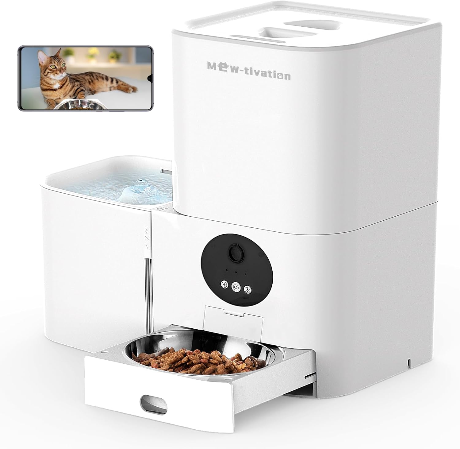 商品情報。⭐ 【新モデル登場！5L自動給餌器＆3L循環式給水器がこれ一台で】従来は給餌器と給水器を別々に用意する必要がありましたが、本製品ならこれ一台でOK！省スペース設計で、特にひとり暮らしの方や限られたスペースでもコンパクトに設置可能。...