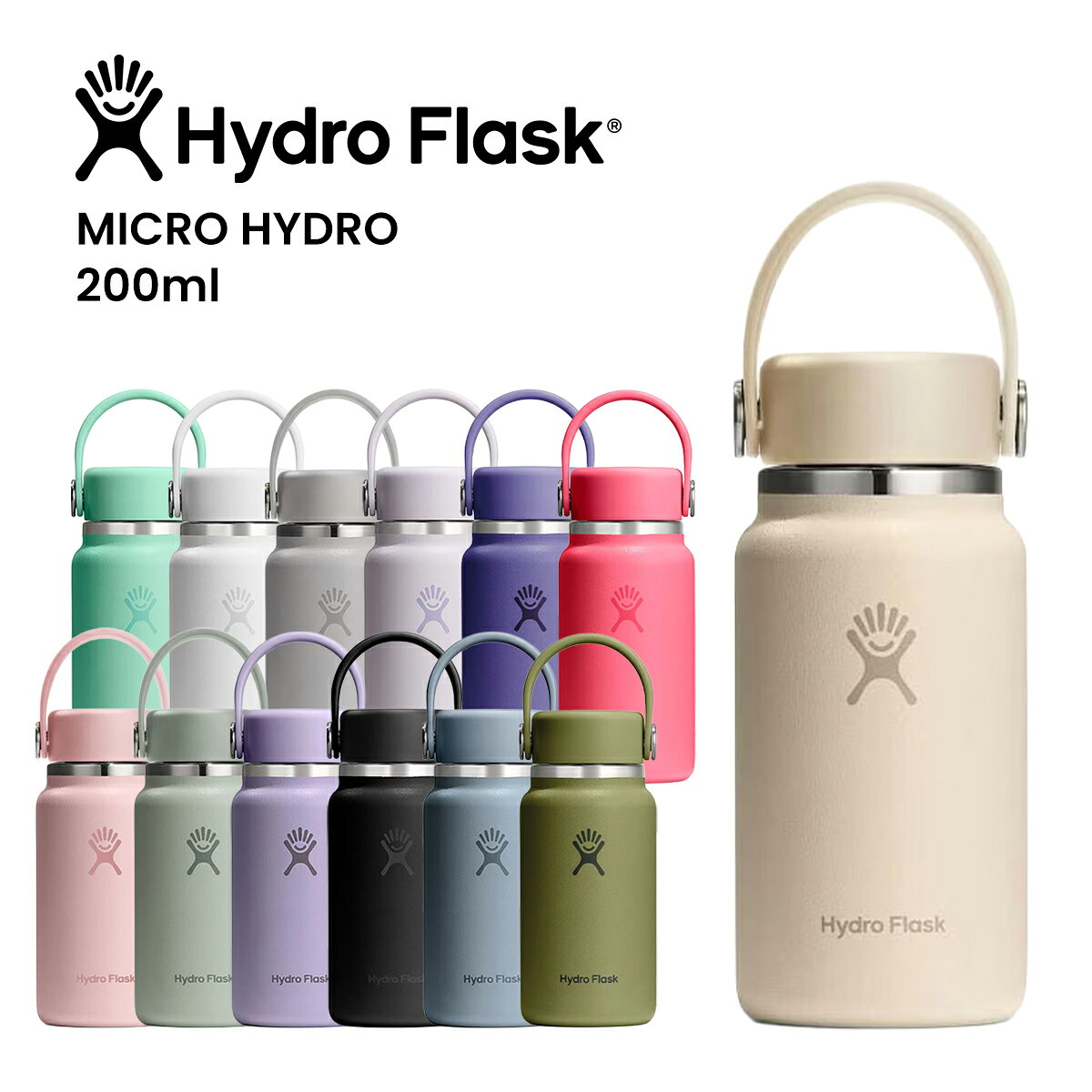 説明文 PROFILE Hydro Flask MICRO HYDRO 200ml 8902010 Hydro Flask（ハイドロフラスク）のミニマルな200mlのマイクロサイズボトル。 シンプルなシルエットで、目を引くきれいなカラーリン...