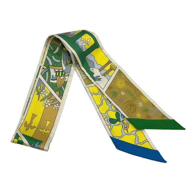 仕様・新品・未使用品ブランド名HERMES（エルメス）商品名エルメス ツイリー Factory Suite ファクトリースイート シルク イエロー グリーン 46377469カラーイエロー×グリーン素材シルク100%サイズ約W85cm×H5...