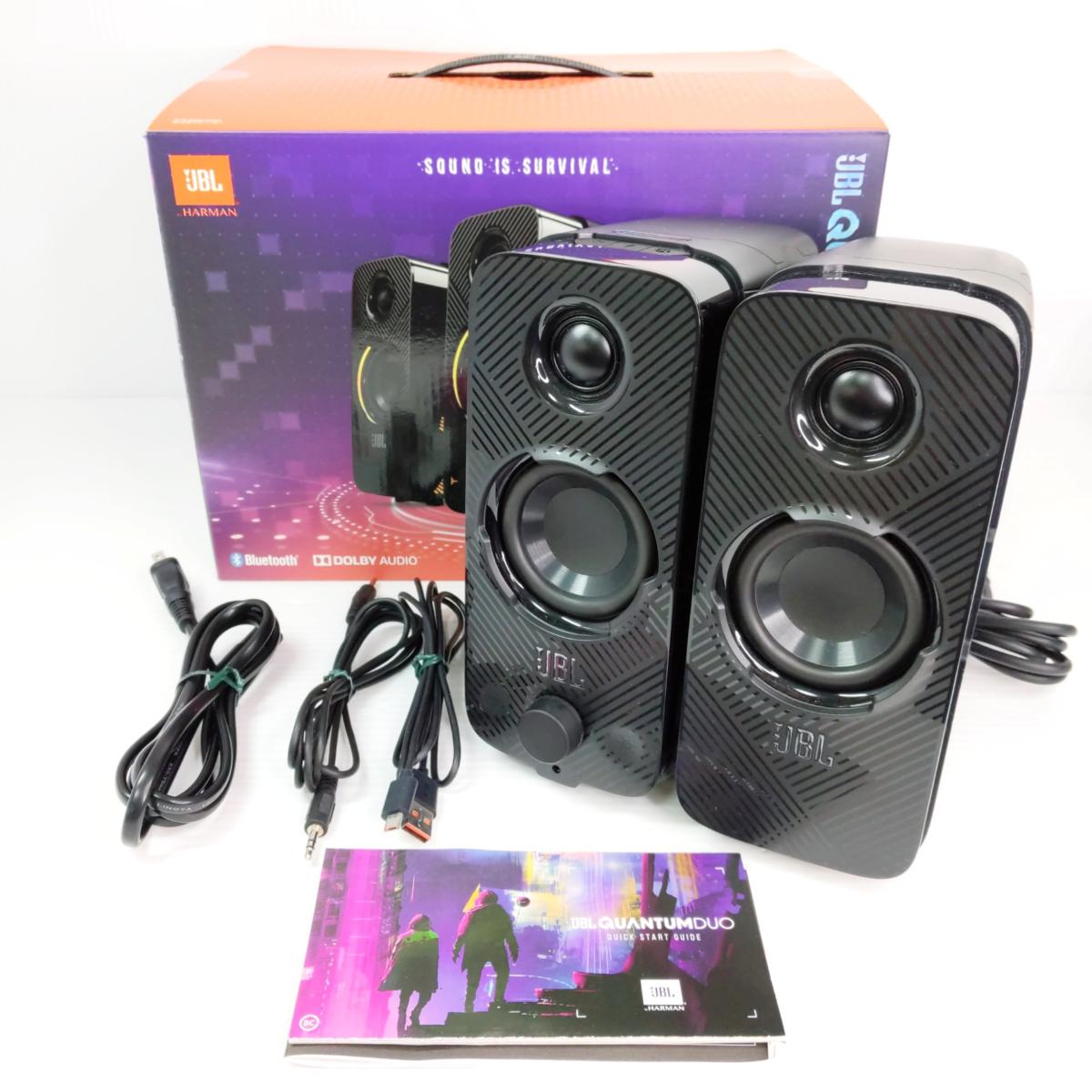 【中古品】JBL QUANTUM DUO ゲーミングスピーカー〇YR-55133〇の出品です。 こちらの商品は、中古品です。 ※動作確認済み 商品内容は掲載画像に写っている物が全てです。 本体は、目立つほどの大きなキズや汚れも少なくキレイな...