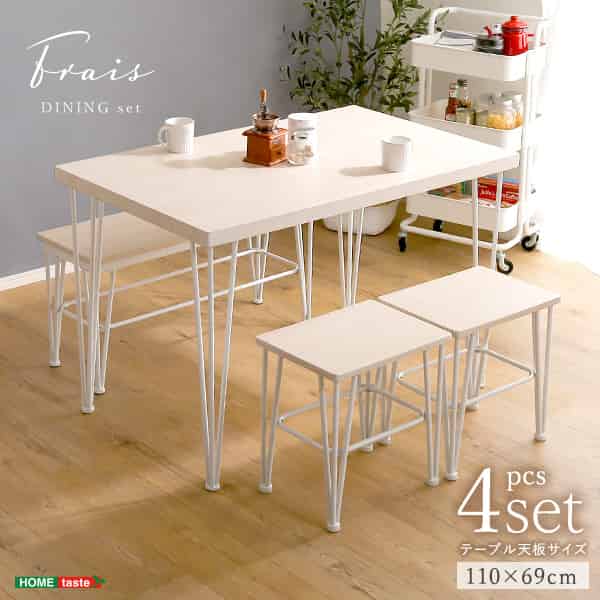 【素材】 主材：スチール　MDF 表面加工：粉体塗装　PVC 【商品サイズ】 テーブル：約W110×D69×H73cm ベンチ：86×30×42cm チェア：40×30×42cm 【商品重量】 テーブル(脚含む)：11.3kg ベンチ：約6...
