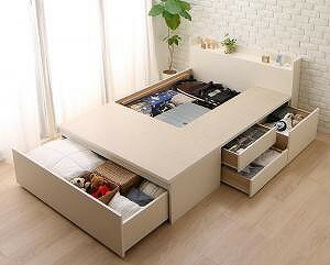 お客様組立 国産 ワイド深型引き出しチェストベッド 棚・コンセント付 ベッドフレームのみ シングル お客様組立 国産 ワイド深型引き出しチェストベッド 棚・コンセント付 ベッドフレームのみ シングル 5