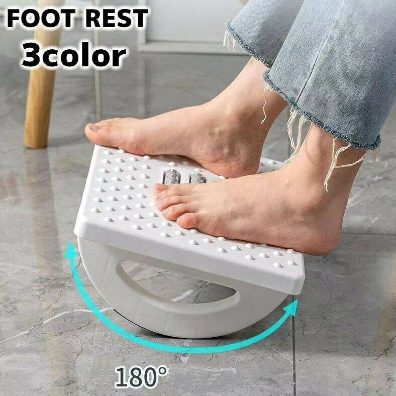 でこぼこローラー付きのフットレストです。180度前後にスウィングし、足のストレッチをすることができます。長時間のデスクワーク時などにオススメです◎ 【サイズについて】画像をご参照ください。 【カラーについて】生産ロットにより柄の出方や色の濃...