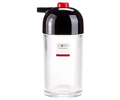 【サイズ・容量】 サイズ：Φ57×H139mm 容量：180cc 材質（フタ・本体）：メタクリル樹脂 材質（プッシュボタン）：ポリプロピレン 【特徴】 上部にある赤いボタンでON/OFF切り替え（ワンプッシュ方式） OFF状態では、空気の流...