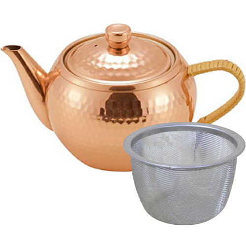 【特長】 ●お茶の美味しさは、水と茶葉で決まります。銅は、水中に微量に溶け出して、イオン化し、雑味の原因となるカルキを分解してくれます。 ●銅の急須は熱伝導がよく、お茶の出を早めるので、渋みが少ない、甘く、香りの良いお茶を入れることができま...