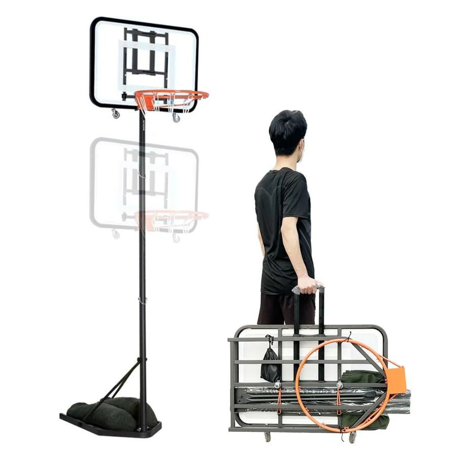 【ポータブルデザイン】：新しく設計されたポータブルバスケットボールフープはトロリーケースとして保管でき、すべてのバスケットボールゴールの不便な移動の欠点を解決します。 屋外バスケットボールスタンドは、いつでもどこでも射撃を楽しむために同行で...