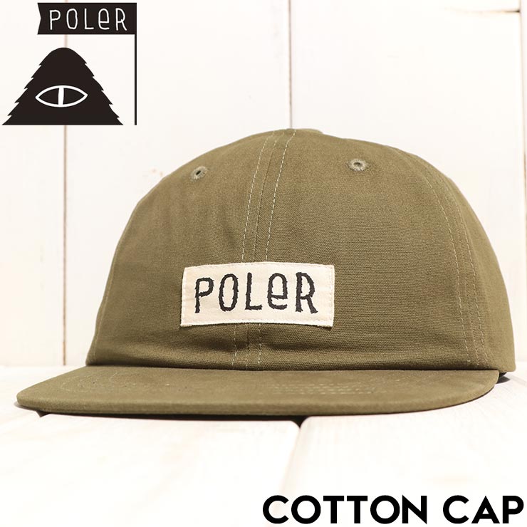 POLeRのストラップキャップ 「 COTTON CAP 」 253MCV0093 コットン6パネルキャップ。 フロントにロゴパッチ。 ストラップでサイズ調整可能。 深すぎず浅すぎないボディ。 サイズ：FREE 高さ　11.5cm カラー：...