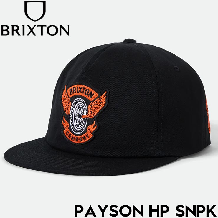BRIXTONのスナップバックキャップ 「 PAYSON HP SNPK 」 11917 HP（ハイプロファイル）：フロントが高めで深めの被り心地 モーターサイクルカルチャーからインスパイアされた無骨なアメリカングラフィックが存在感を放つ。...