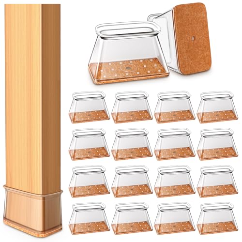 クリア/大きい/rectangle-brown-clear-L・Shape:長方形 - 16個Size:大きい・素材: この素材は高なシリコン製で、椅子の脚をしっかり保護し、床へのキズを防ぎます。シリコンは柔軟で弾力性があり、滑り止め効果も...